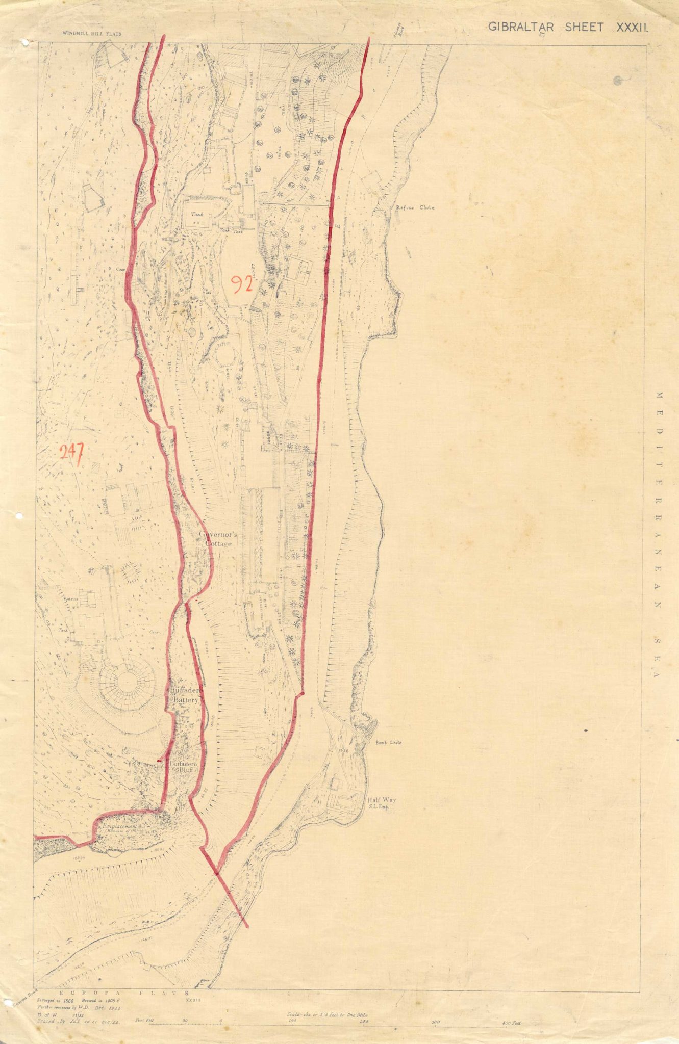 Map 13 OS Sheet 32 Buffadero Battery Crematorian 1942 – The Gibraltar ...