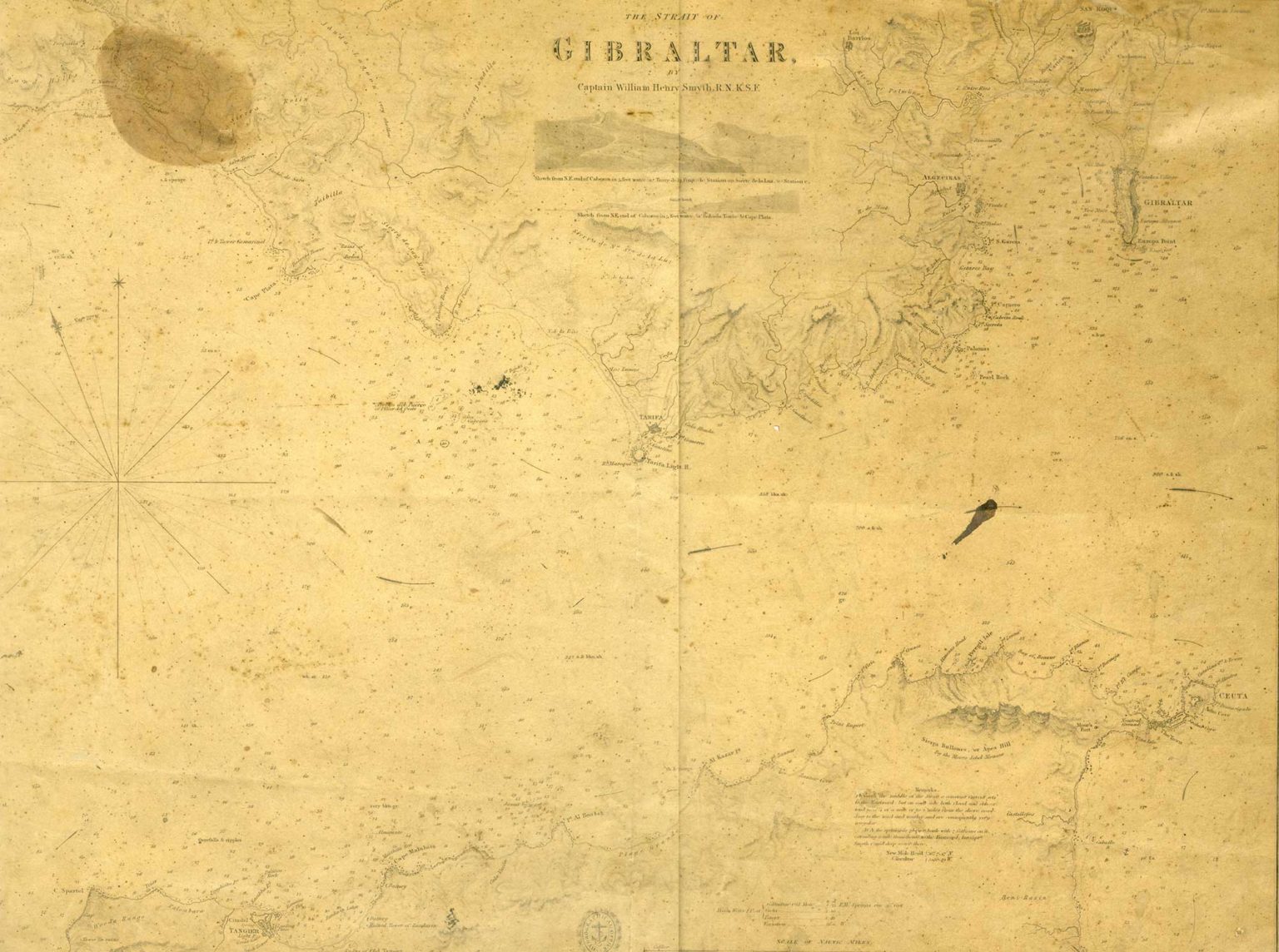 Map 39 Strait of Gibraltar Map Captain William Smythe – The Gibraltar ...